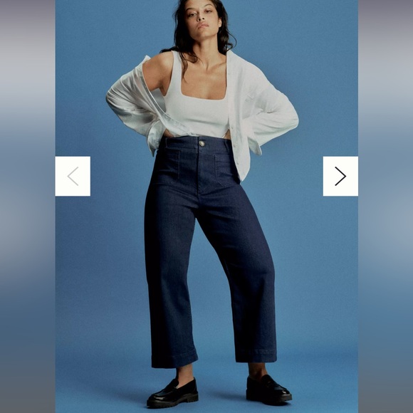 Anthropologie | Jeans | Anthropologie The Colette Cropped Highrise Wideleg Jeans Color Denim ...